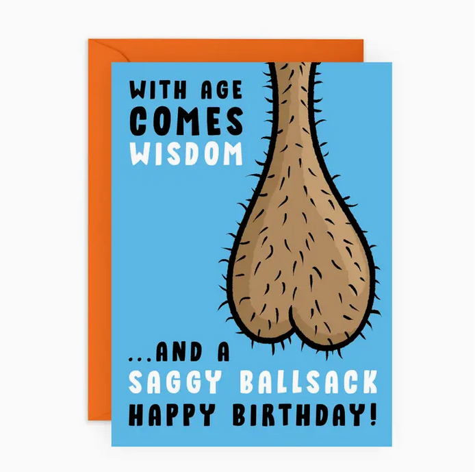 Saggy Ballsack Greeting Card – Poppy & Cotton